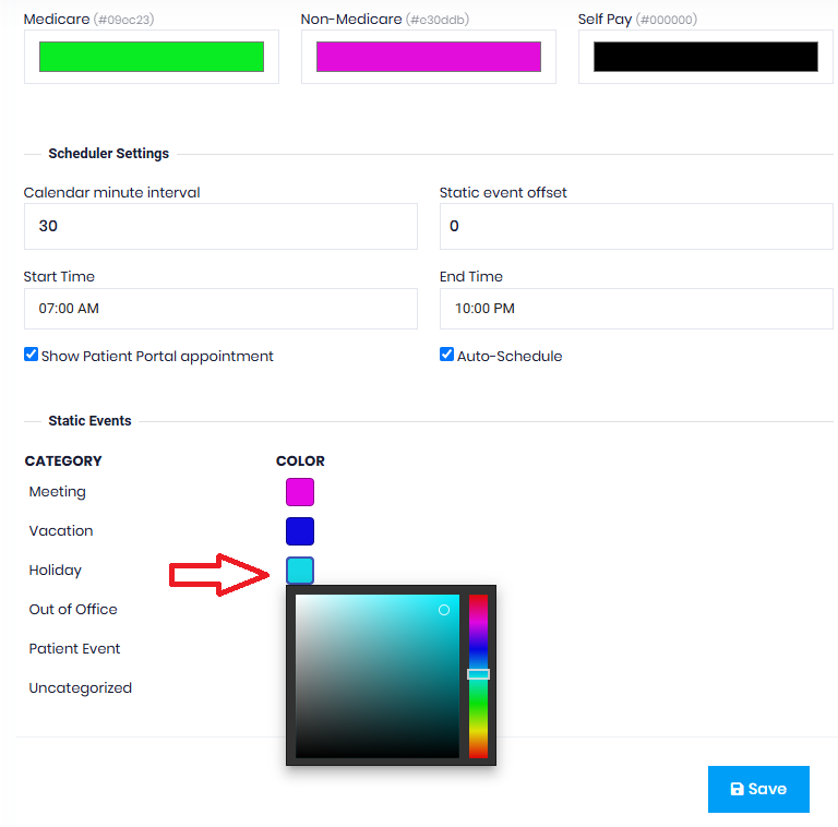 How do I predefine static event category colors? – HelloNote