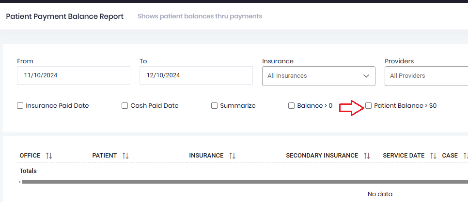 How do I filter out patient balances in the Patient Payment Report? – HelloNote