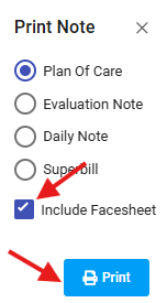 How to Include "Facesheet" when Printing or eFaxing Notes? – HelloNote