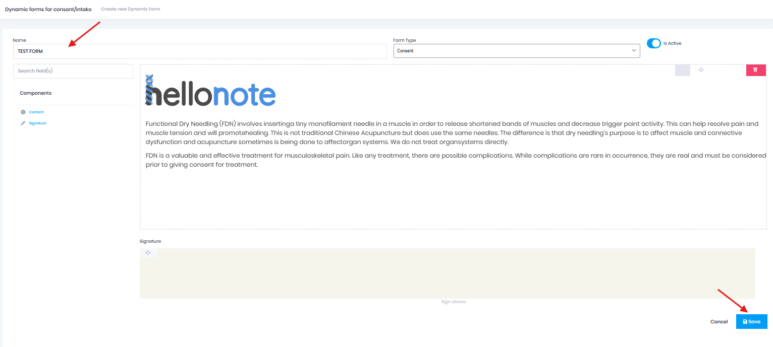 How can I create my own Consent/Intake forms in Hellonote? – HelloNote